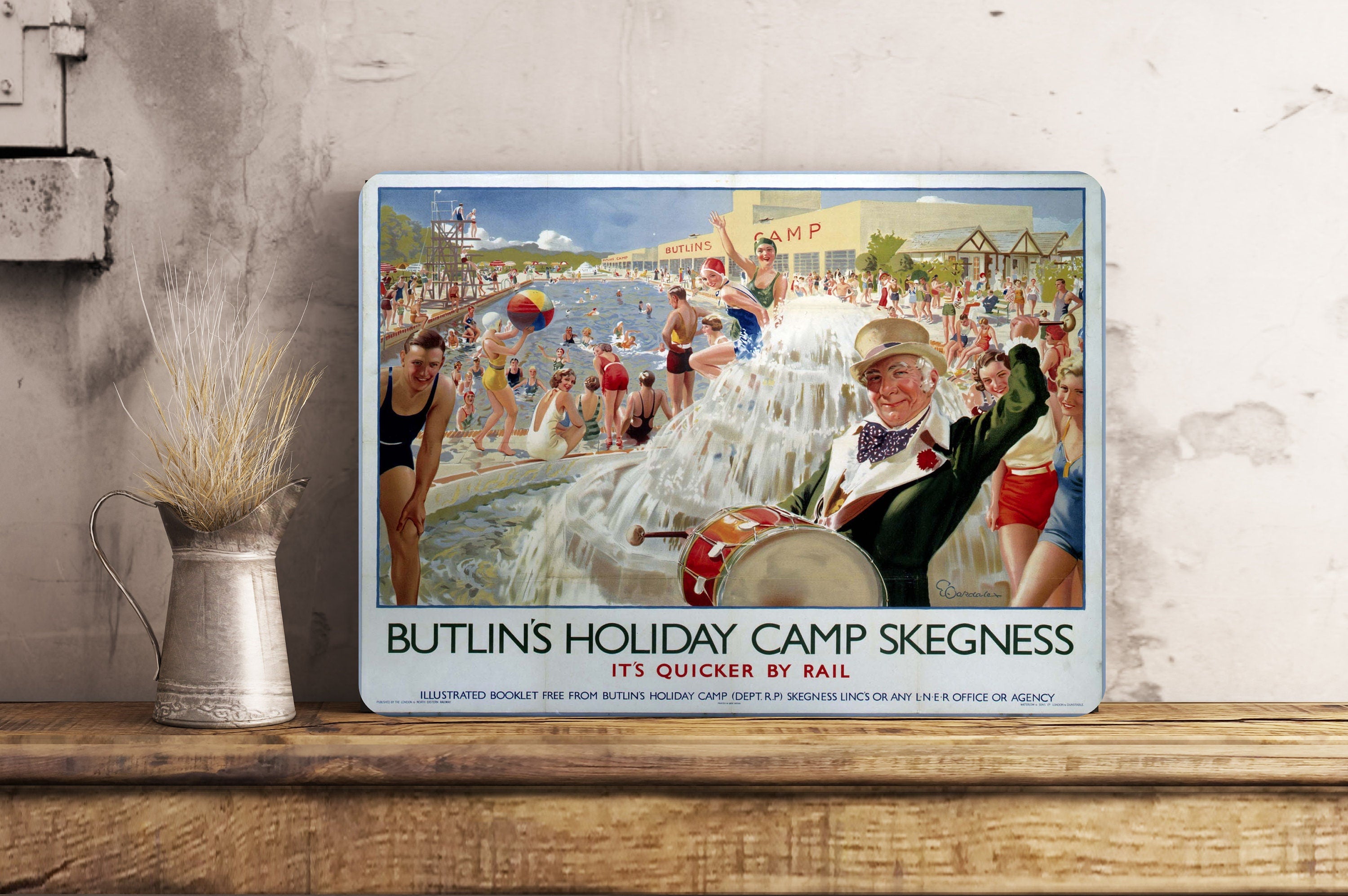 BUTLINS SKEGNESS Sign Plaque Vintage Retro Advert METAL Gift Wall Sign ...